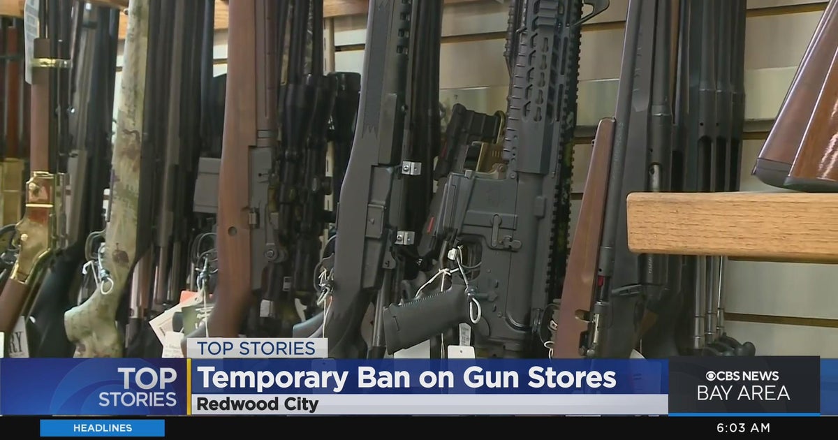Redwood City officials approve temporary ban on new gun stores - CBS ...