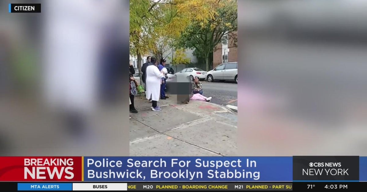 Police search for suspect in Bushwick, Brooklyn, stabbing - CBS New York