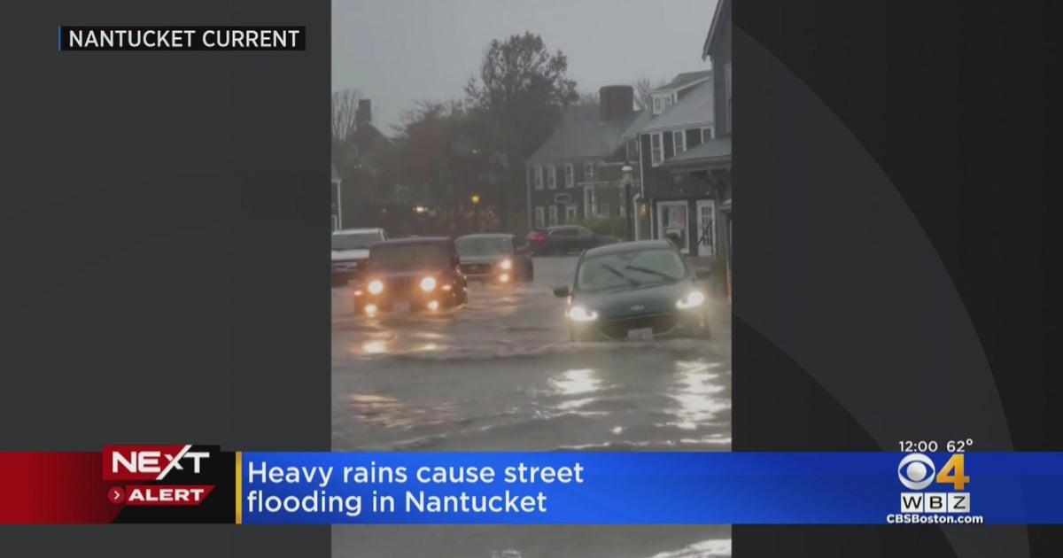 Heavy rains cause street flooding in Nantucket - CBS Boston