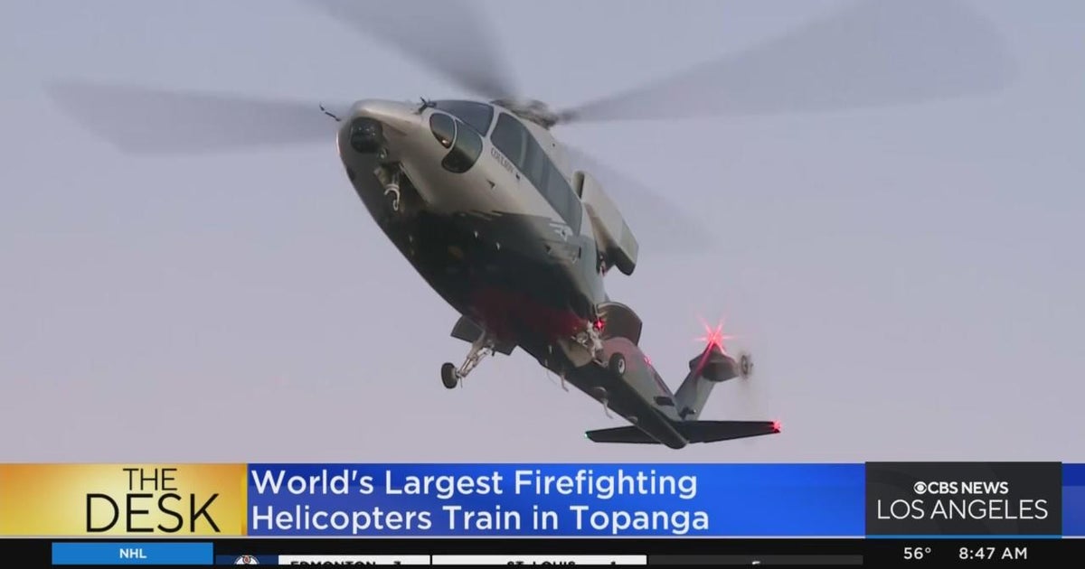 World's largest firefighting helicopters train in Topanga - CBS Los Angeles