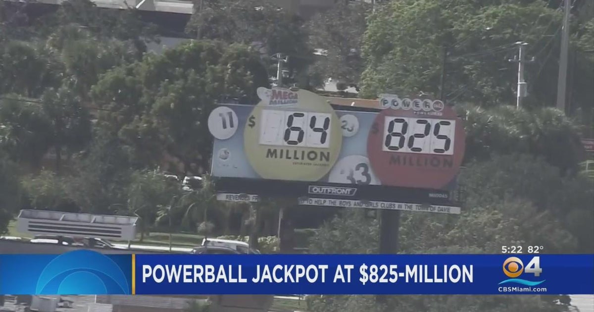 Powerball jackpot jumps to $825 million ahead of Saturday drawing - CBS ... Powerball jackpot jumps to $825 million ahead of Saturday drawing - CBS ...