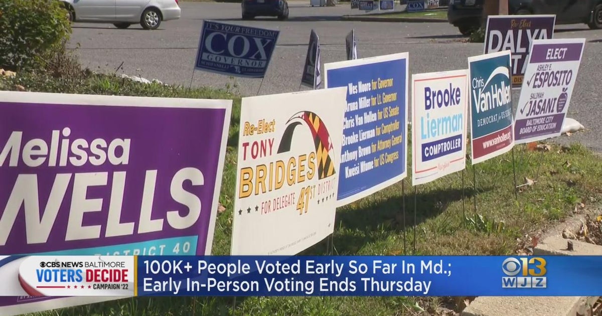 Over 100K people voted early so far in Maryland - CBS Baltimore