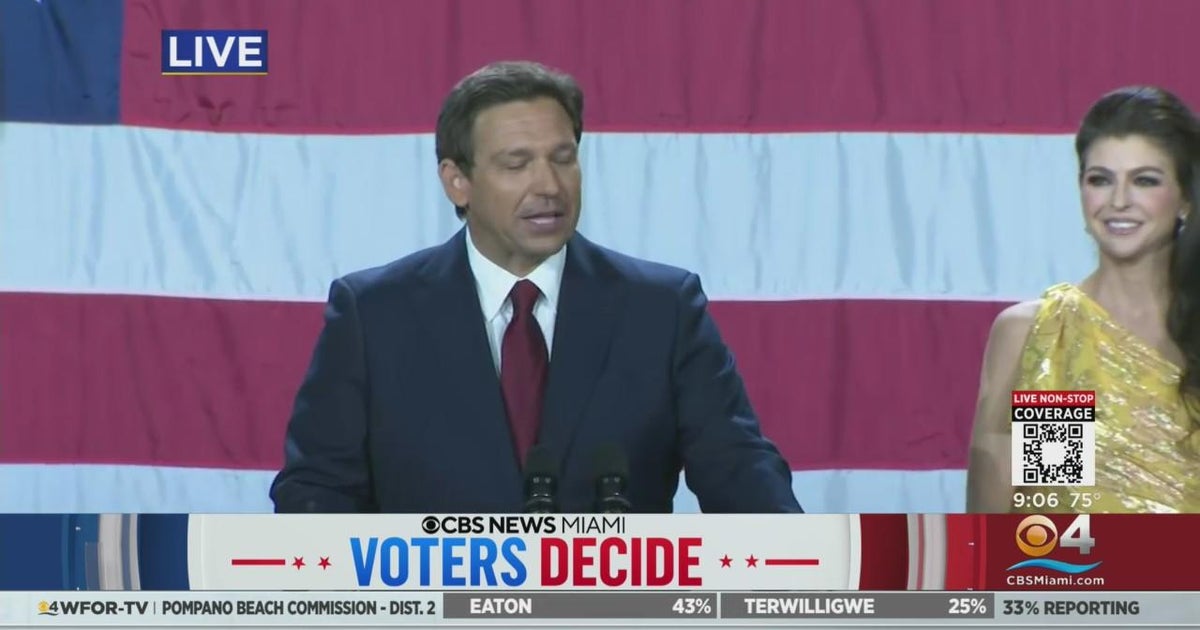 Ron DeSantis gives his victory speech - CBS Miami