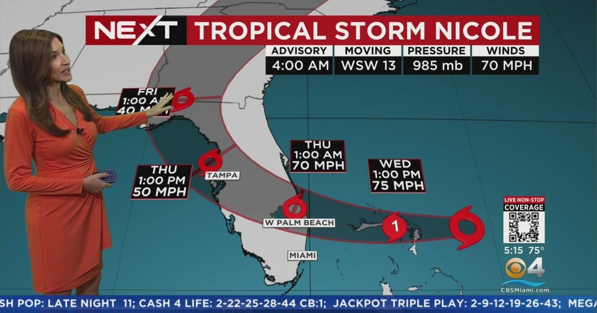 NEXT Weather: Tropical Storm Nicole 11/9/2022 5AM - CBS Miami