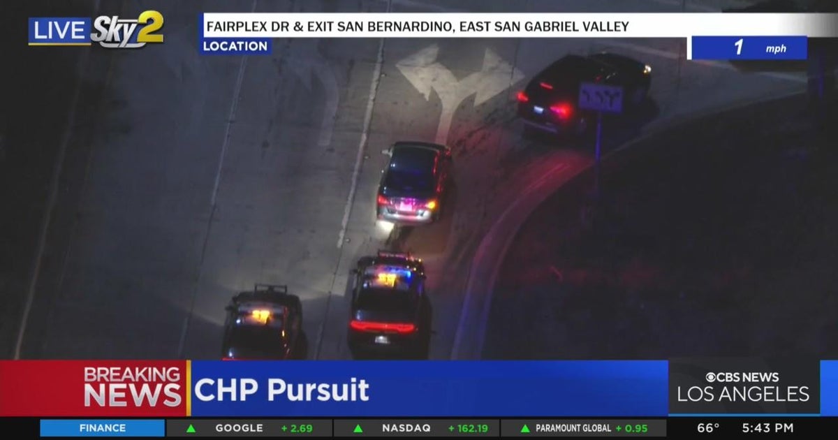 CHP in pursuit of suspect wanted for vehicle code violation - CBS Los ...