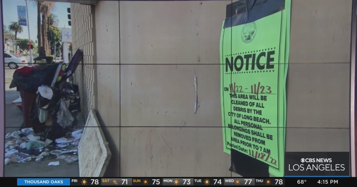 Downtown Long Beach to clear out homeless encampments - CBS Los Angeles