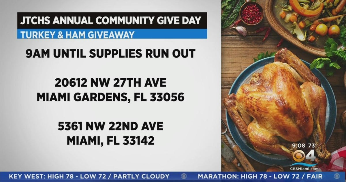 Miami Gardens hosts turkey, ham giveaway - CBS Miami