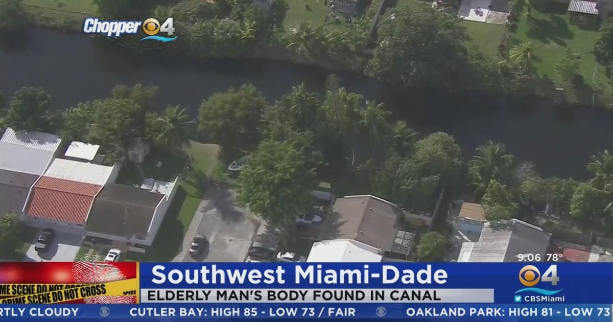 SW Miami-Dade body of elderly man found in canal - CBS Miami