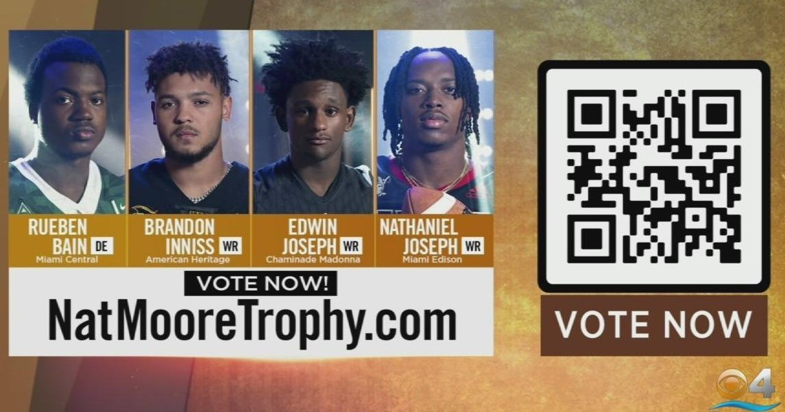 CBS4's Mike Cugno chats with two Nat Moore finalists before the Dolphins kickoff - CBS Miami