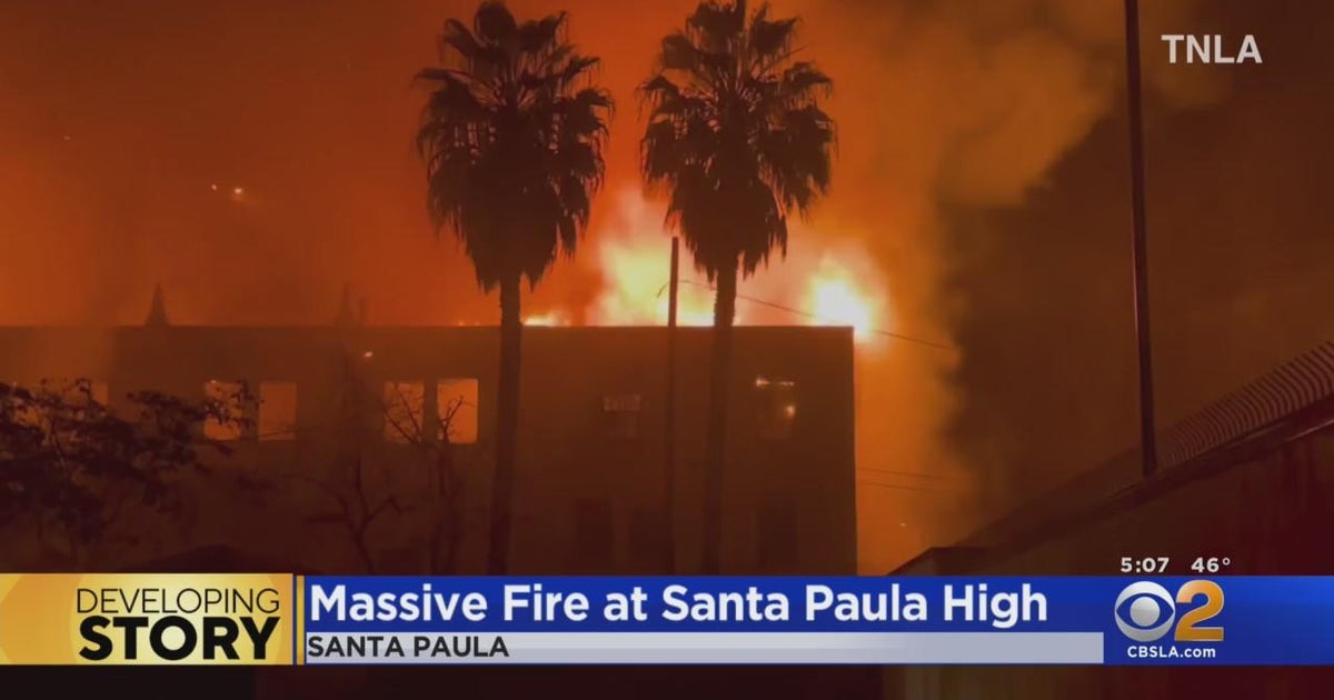 Firefighters battling massive flames at Santa Paul High in Ventura ...