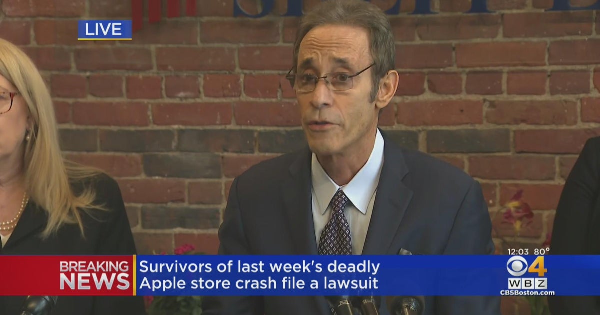Survivors of last week's deadly Apple store crash fire lawsuit - CBS Boston