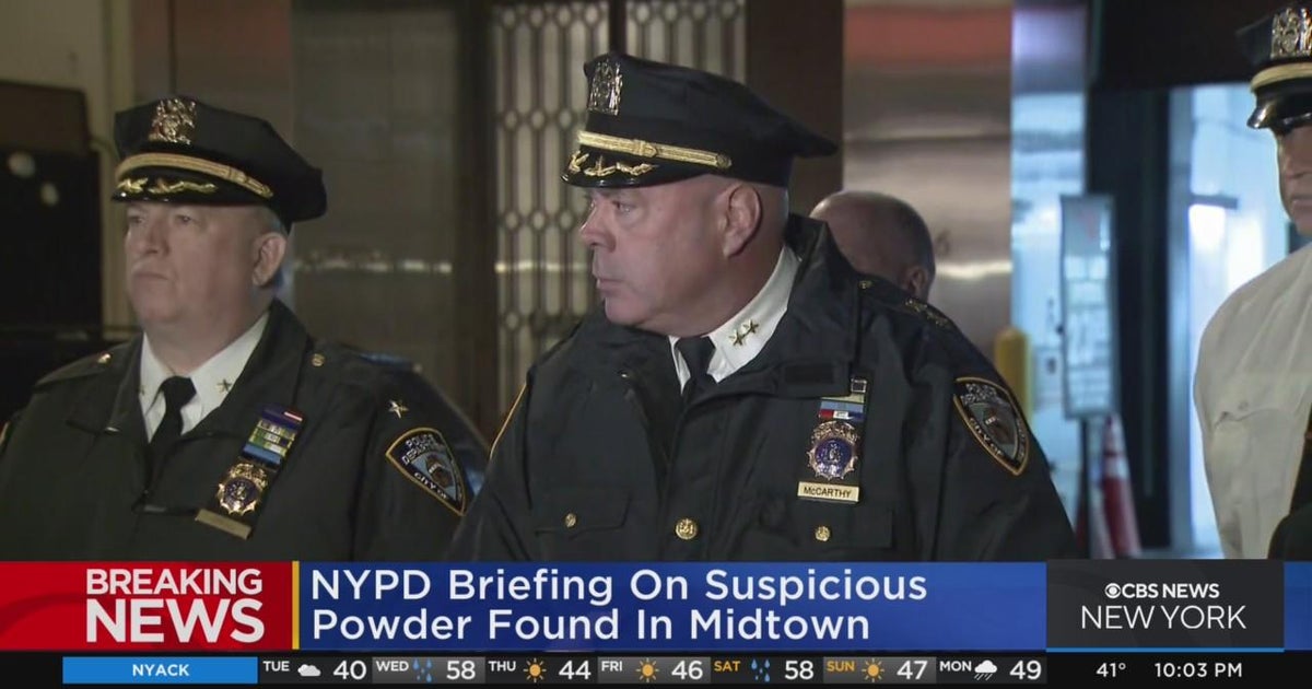 NYPD briefing on suspicious powder at Midtown hotel - CBS New York