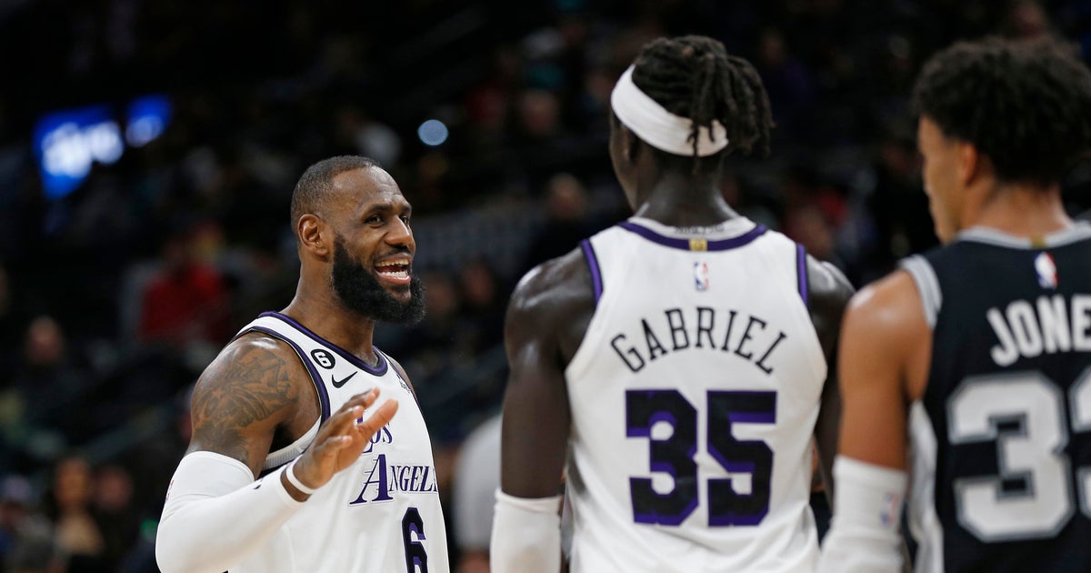 James' season-high 39 points lead Lakers by Spurs, 143-138 - CBS Los ...