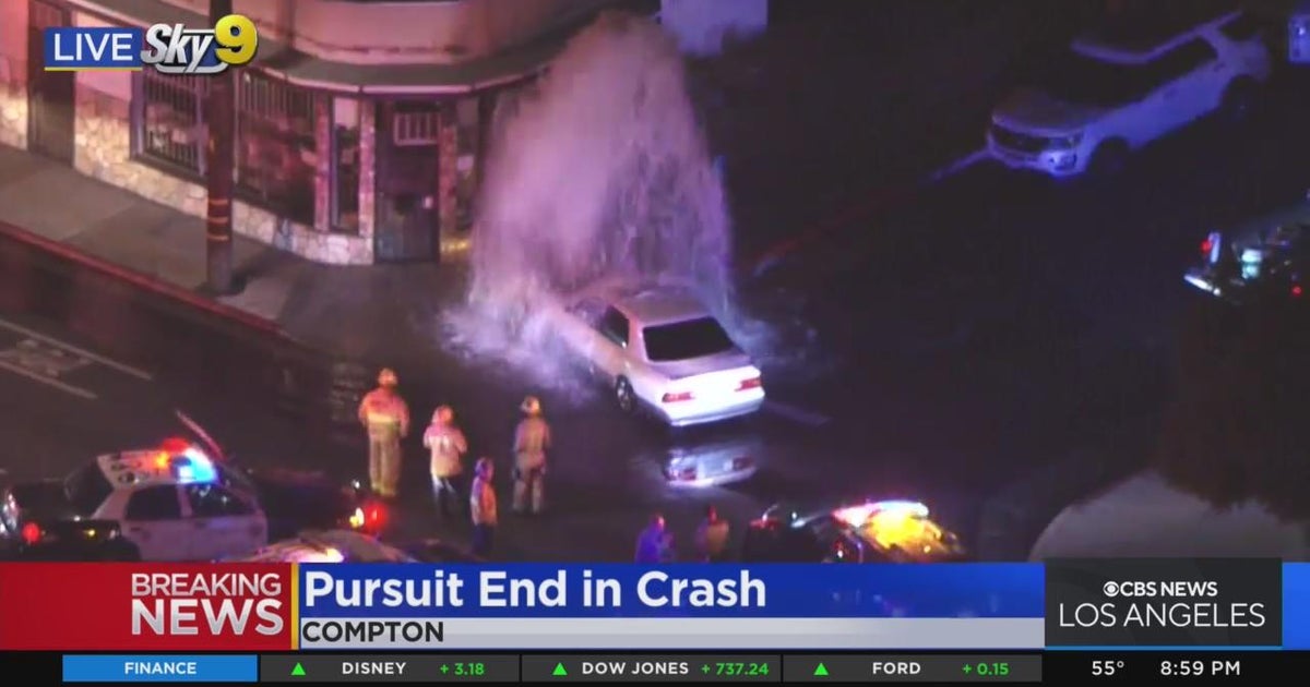 Pursuit suspect arrested in Compton after crashing into fire hydrant ...