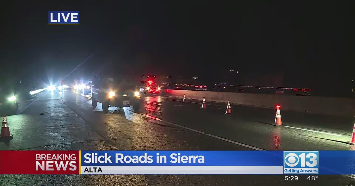 Slick roads close I-80 at Alta exit - CBS San Francisco