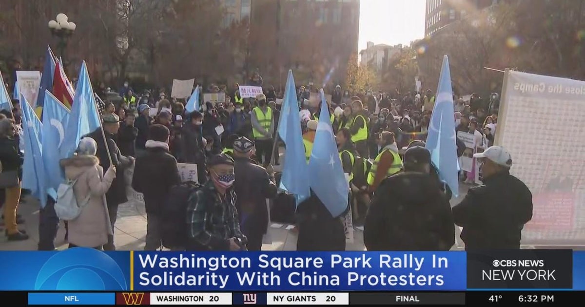 Washington Square Park rally in solidarity with China protesters - CBS ...