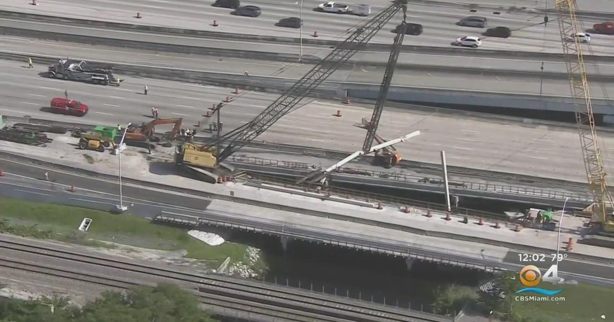 Crane accident shut down portion of I-95 - CBS Miami