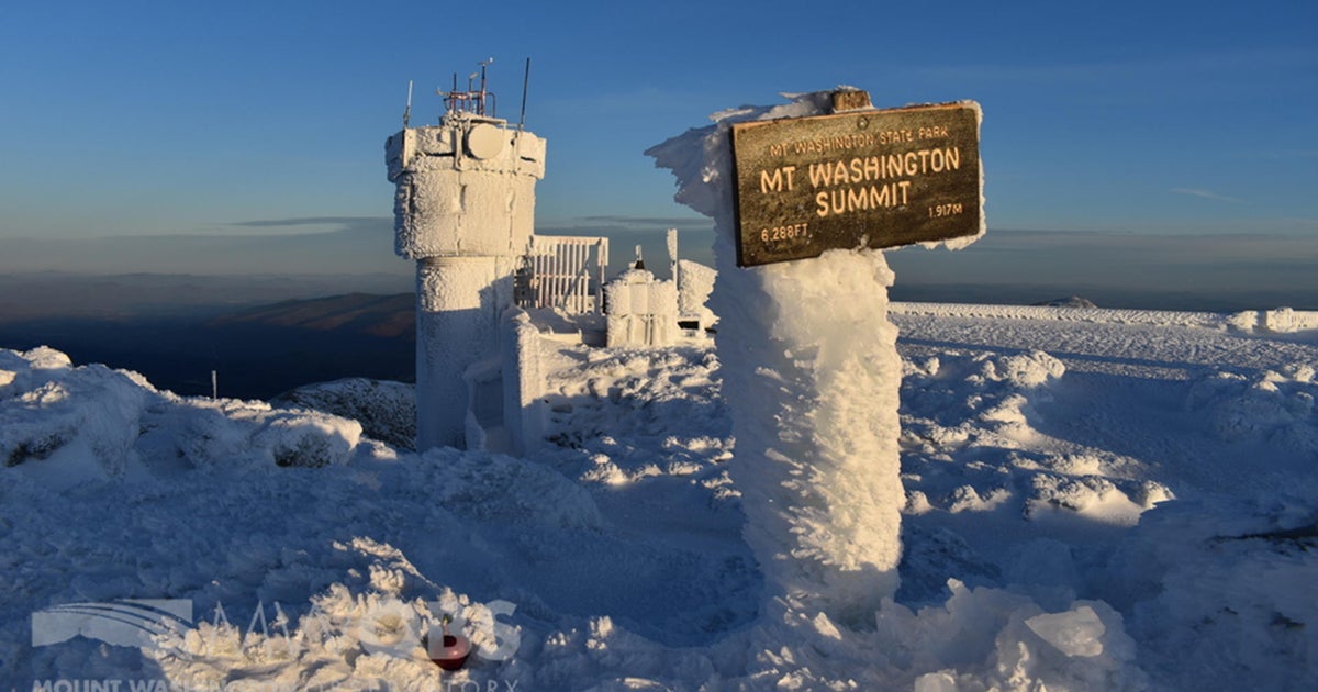 PHOTO: "Blue skies and rime ice" atop Mount Washington - CBS Boston