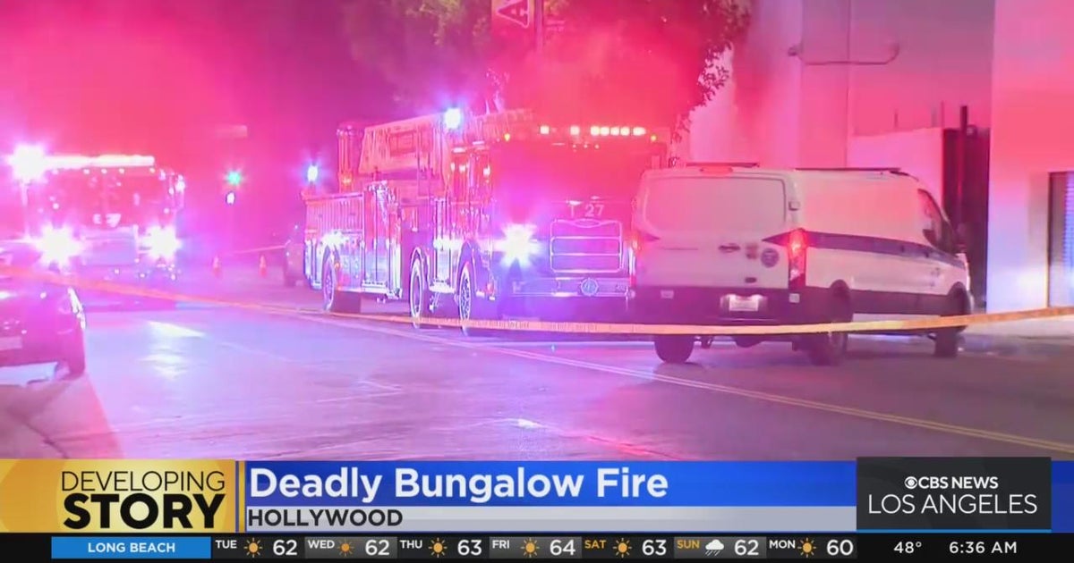 Victim died prior to Hollywood bungalow fire; LAPD investigating - CBS ...