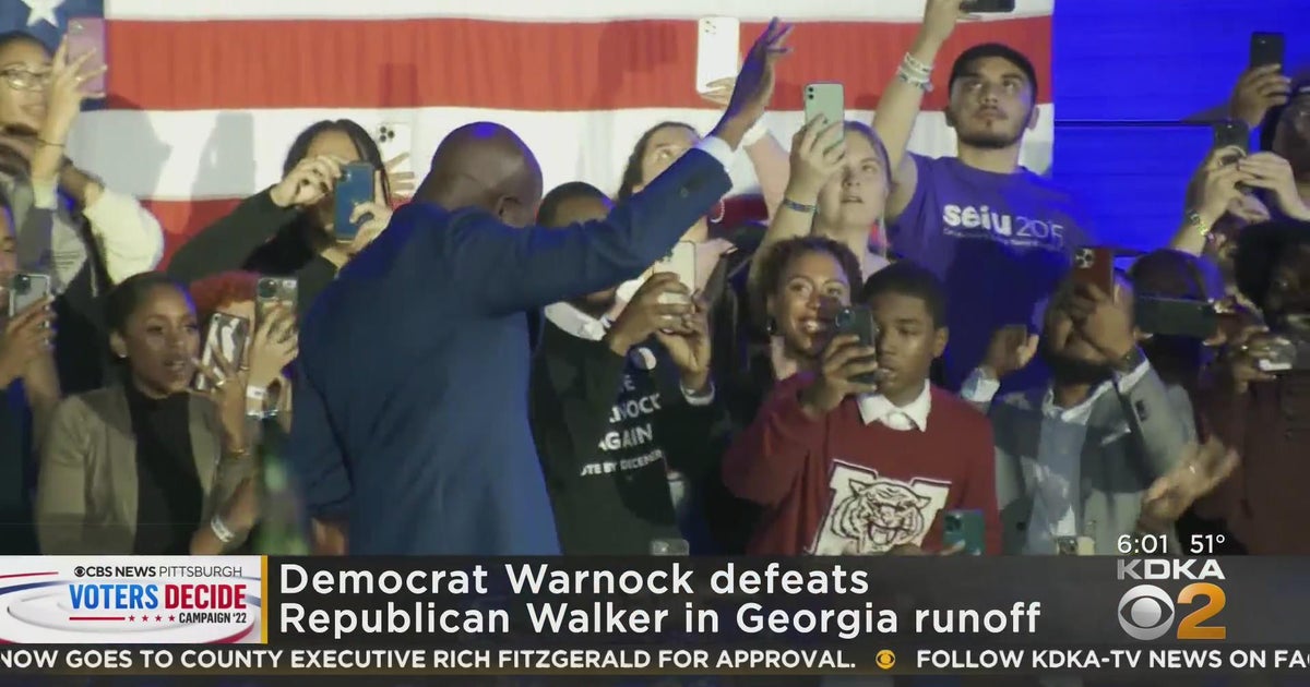 Democrat Warnock defeats Republican Walker in Ga. runoff - CBS Pittsburgh