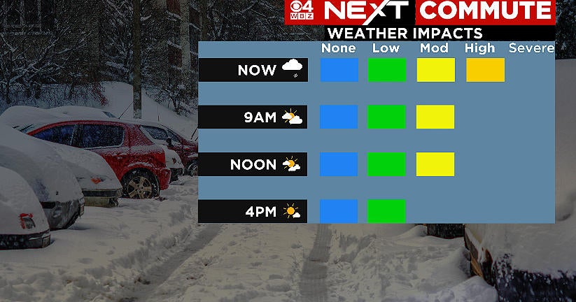 Snow and ice covered roads making morning commute treacherous - CBS Boston
