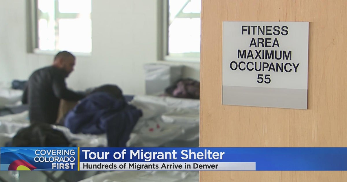 Take a look inside the emergency migrant shelter in Denver - CBS Colorado
