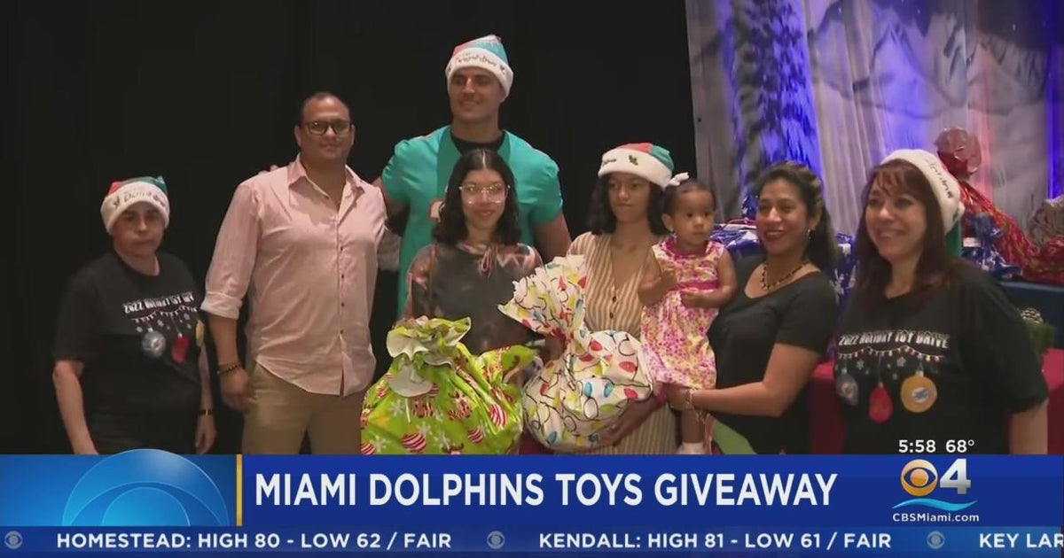 Miami Dolphins handed out toys at special Hard Rock Stadium event - CBS ...