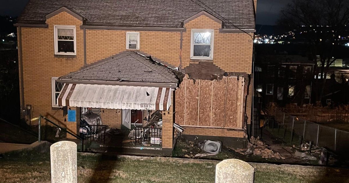 SUV strikes porch, crashes into nearby home in Marshall-Shadeland - CBS ...