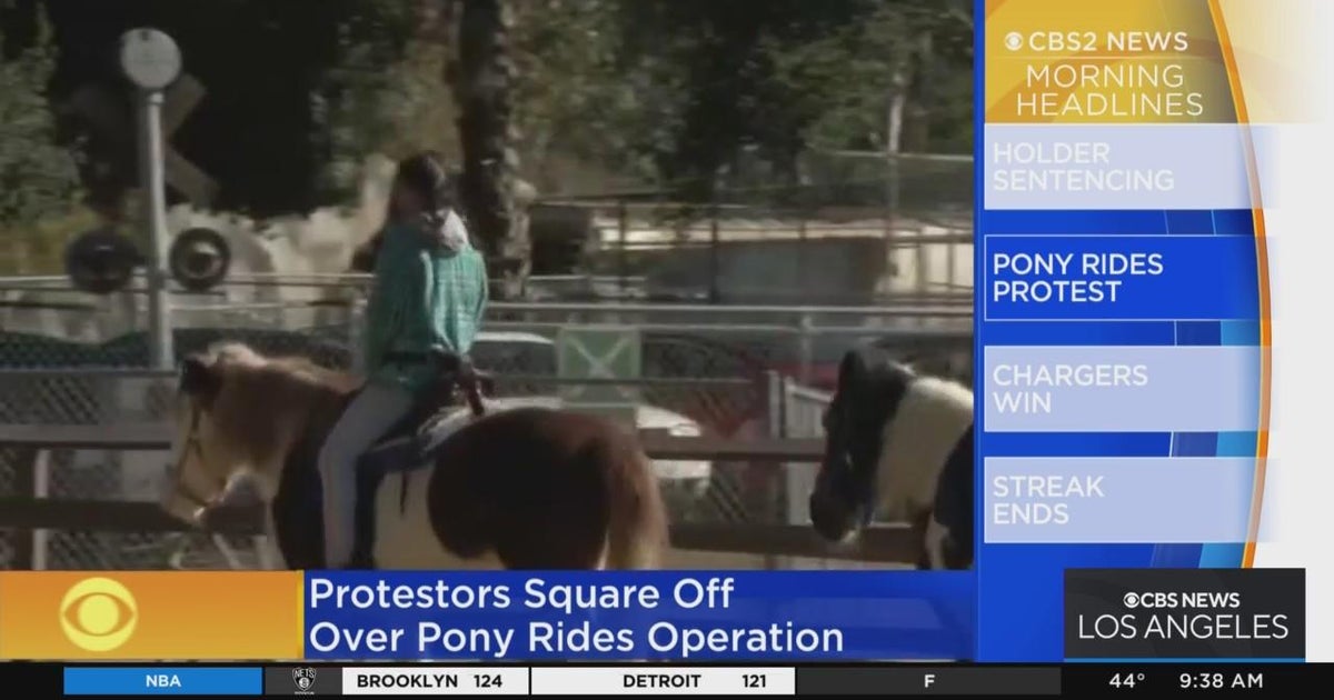 Protesters square off as Griffith Park pony rides set to end - CBS Los ...