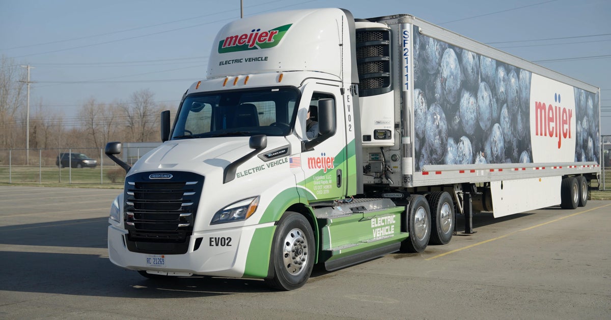 Meijer deploys first two all-electric semitrucks - CBS Detroit