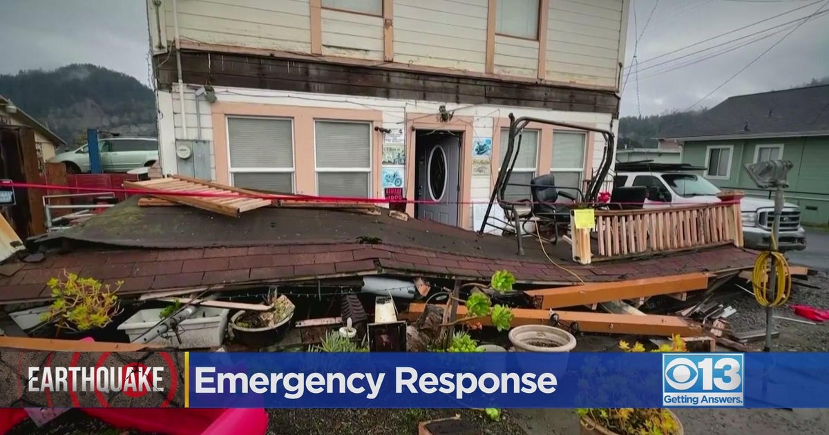 Massive emergency response assisting with earthquake - CBS Sacramento