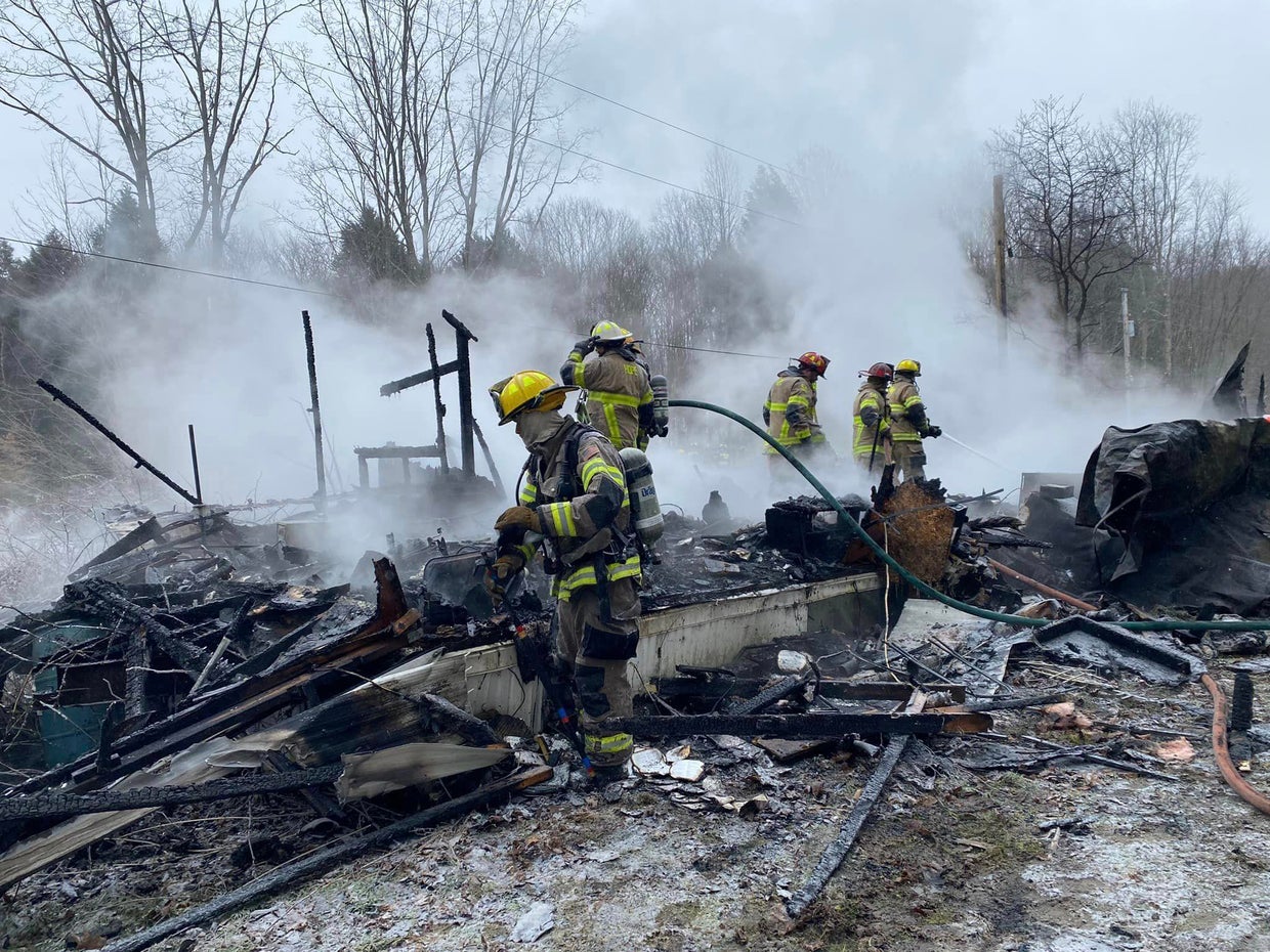 Firefighters battle house fire in Indiana County - CBS Pittsburgh