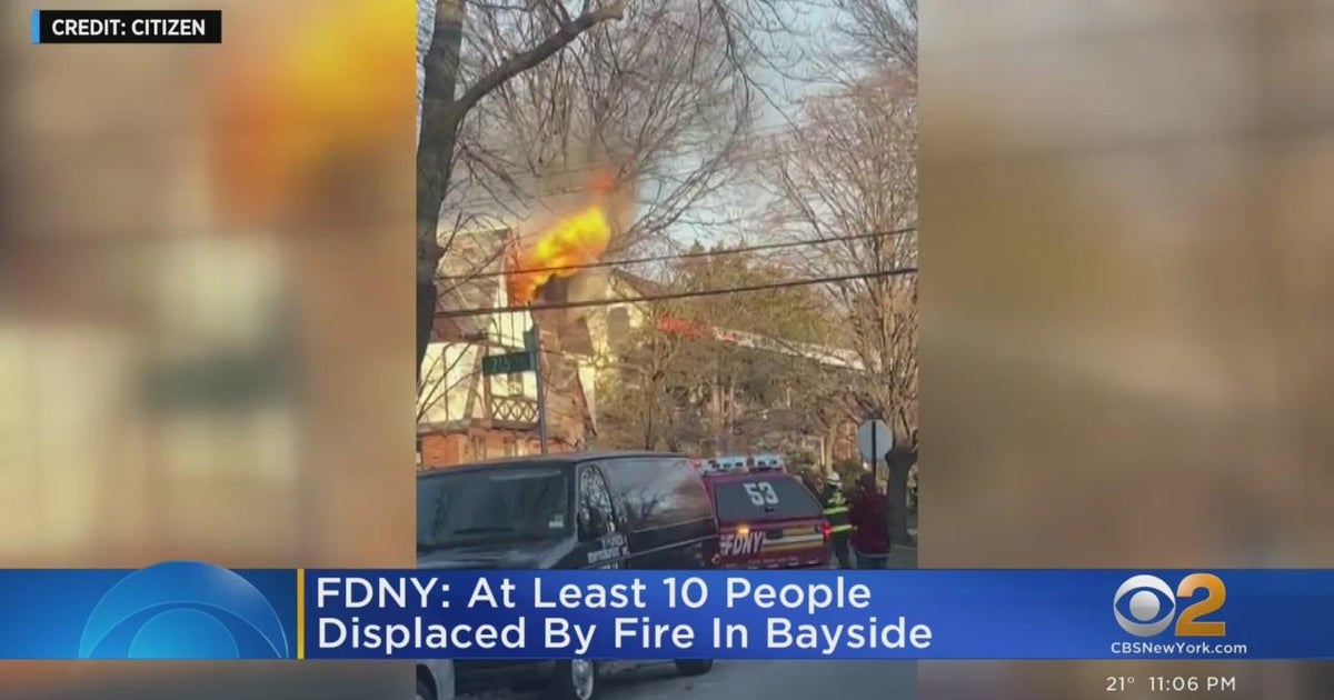 10 people displaced by Christmas Day fire in Queens - CBS New York