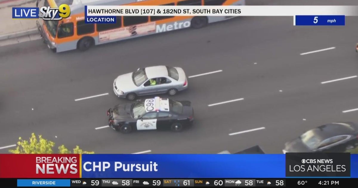 Suspect Swerves Around Chp Car Traffic On Hawthorne Boulevard Cbs