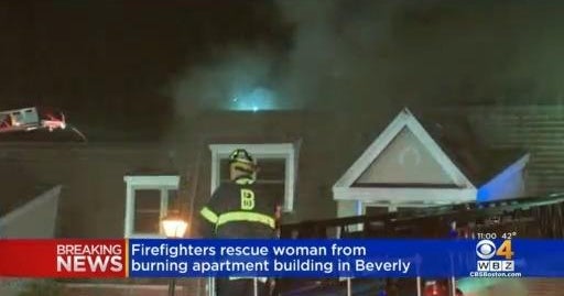 Firefighters rescue woman from burning Beverly apartment building - CBS ...