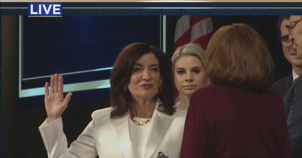 Gov. Kathy Hochul sworn in as first woman elected governor of New York