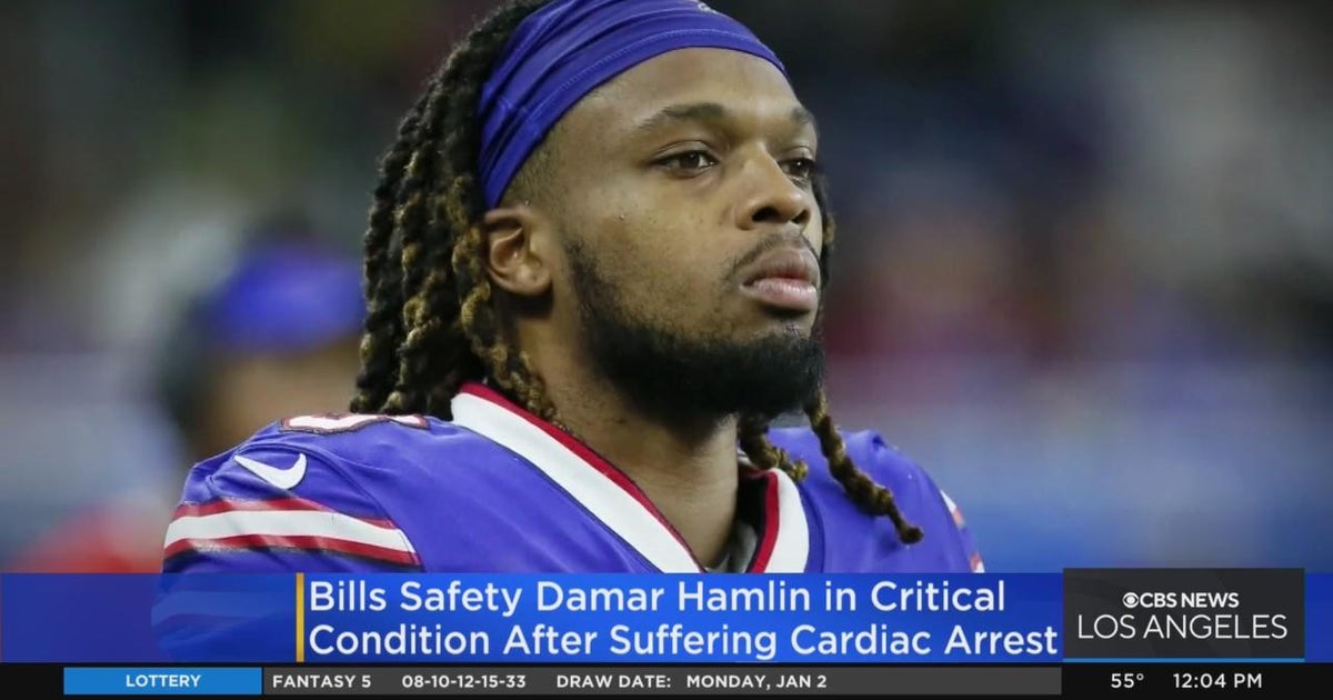 Bills Safety Damar Hamlin in critical condition after suffering cardiac arrest - CBS Los Angeles