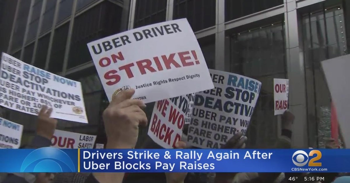 Uber drivers on strike again in NYC - CBS New York