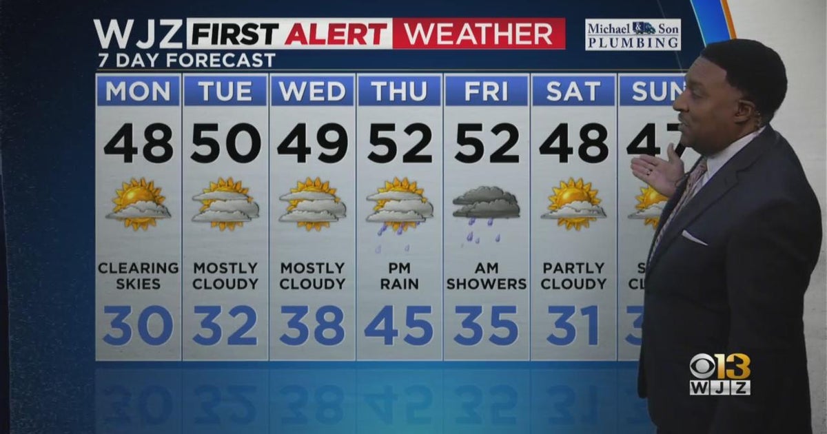 Meteorologist Tim Williams has your Monday morning forecast - CBS Baltimore