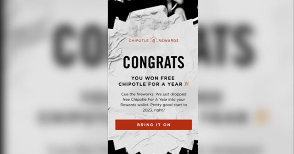 Free Meal Mishap: Customers mistakenly told they won free Chipotle for ...