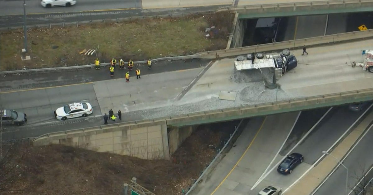 Overturned Dump Truck Causes Closure Of I 76 Eastbound Lanes Cbs