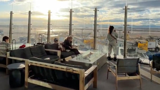 Did you know that DIA has a firepit as part of its new outdoor deck ...