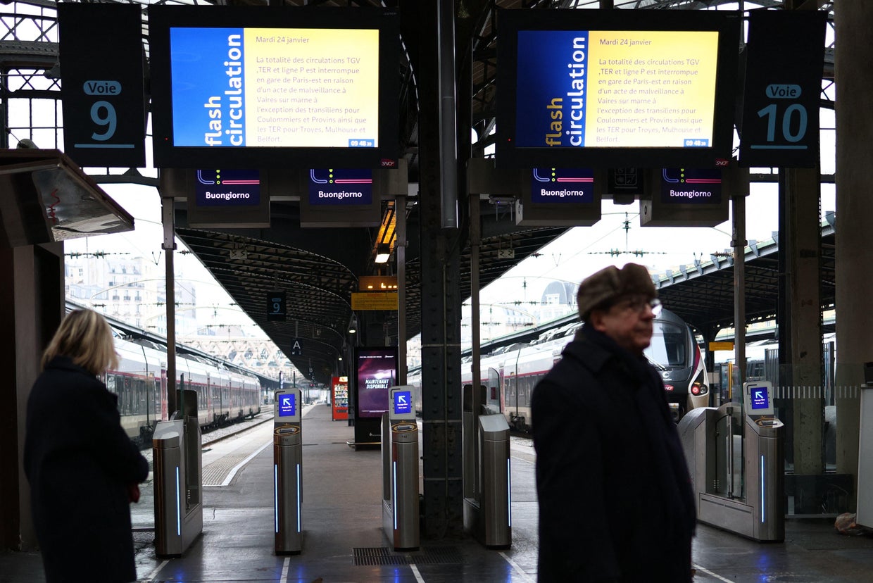 Paris trains shut down by "scandalous act of vandalism" as fire ...