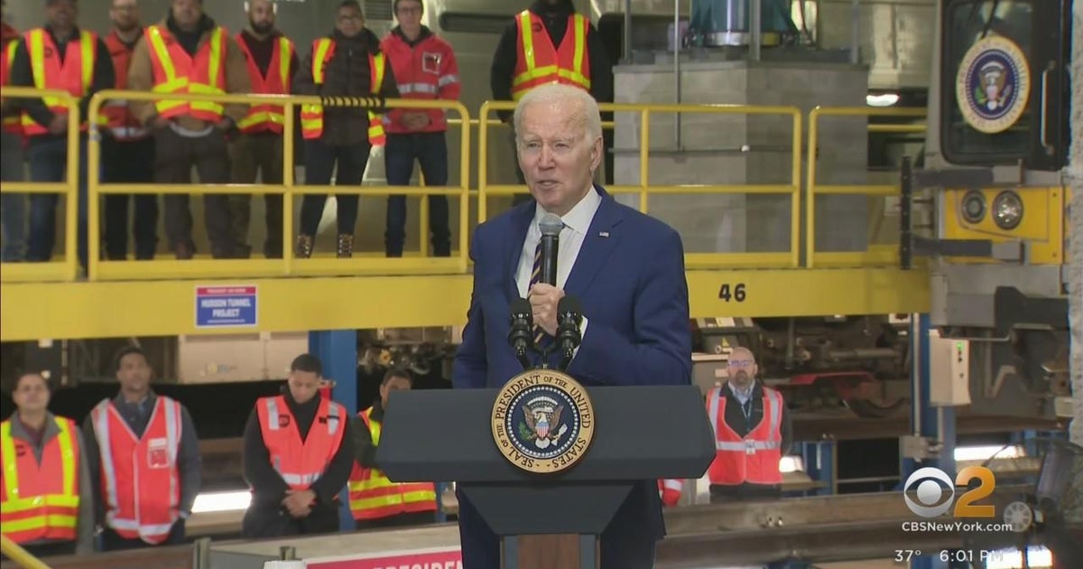 President Biden in NYC for Gateway Tunnel Project announcement - CBS ...