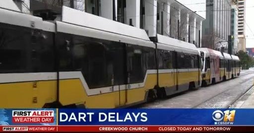 Ice causing significant delays for DART buses and trains - CBS Texas