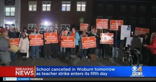 School canceled in Woburn as teachers strike enters 5th day - CBS Boston