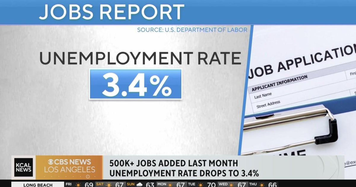 Jobs report: it's the lowest unemployment rate in 50 years - CBS Los ...
