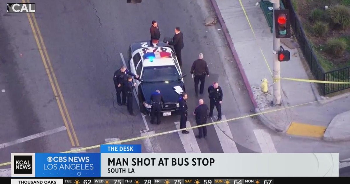 Man in critical condition after being shot at bus stop in South LA - CBS Los Angeles