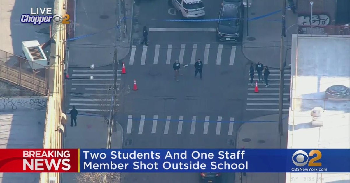 3 shot outside charter school in Brooklyn - CBS New York