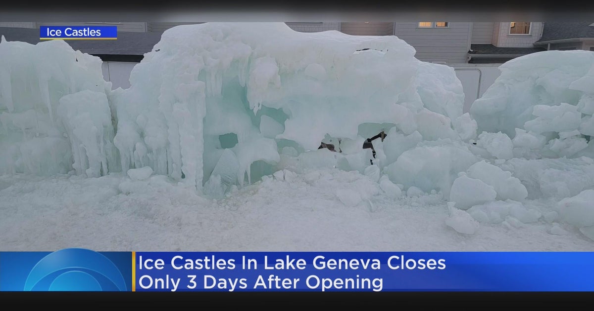 Ice Castles in Lake Geneva closes only three days after opening - CBS Chicago